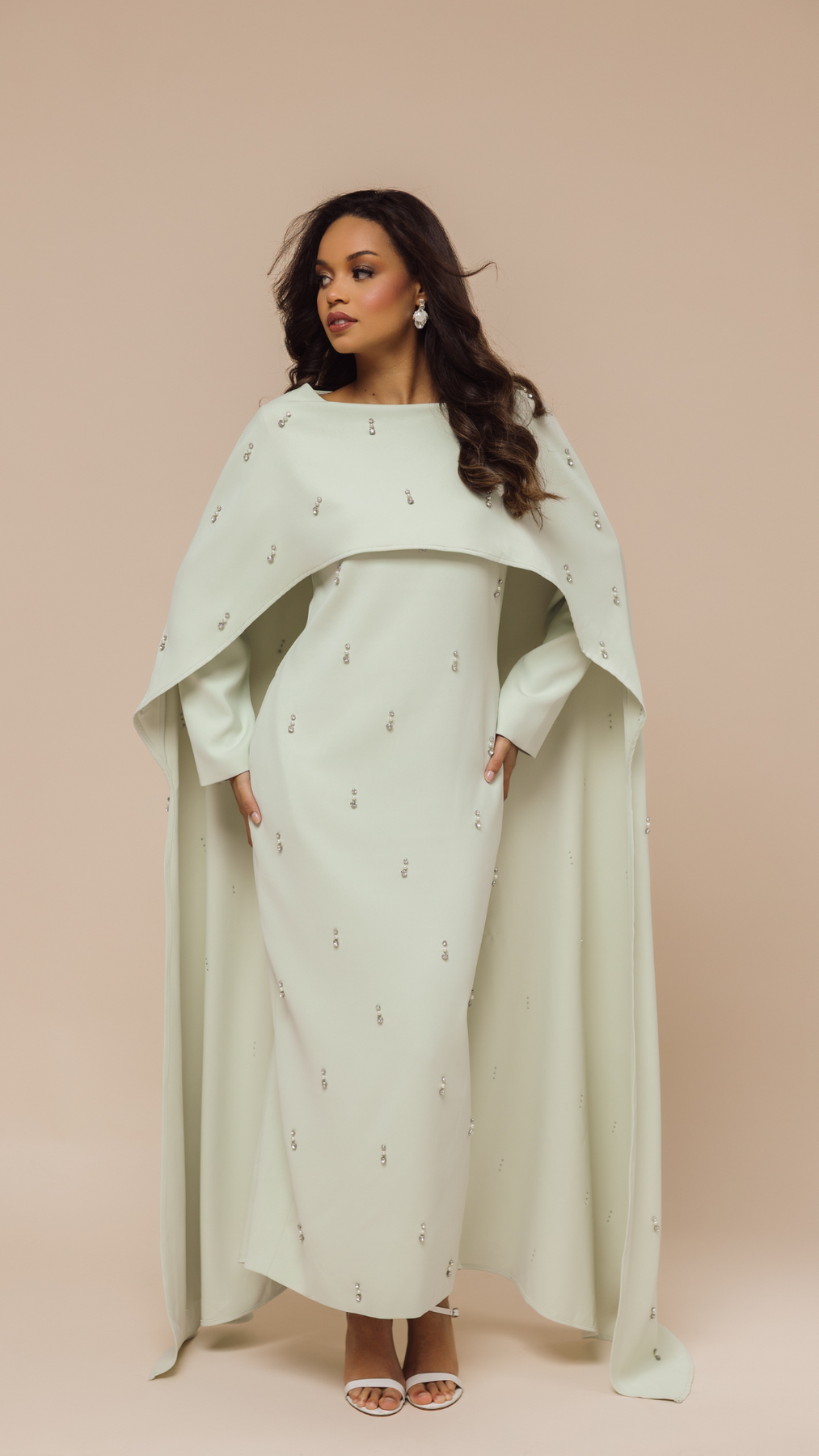 Sage Cape Modest Maxi Dress – Shimmi Dresses
