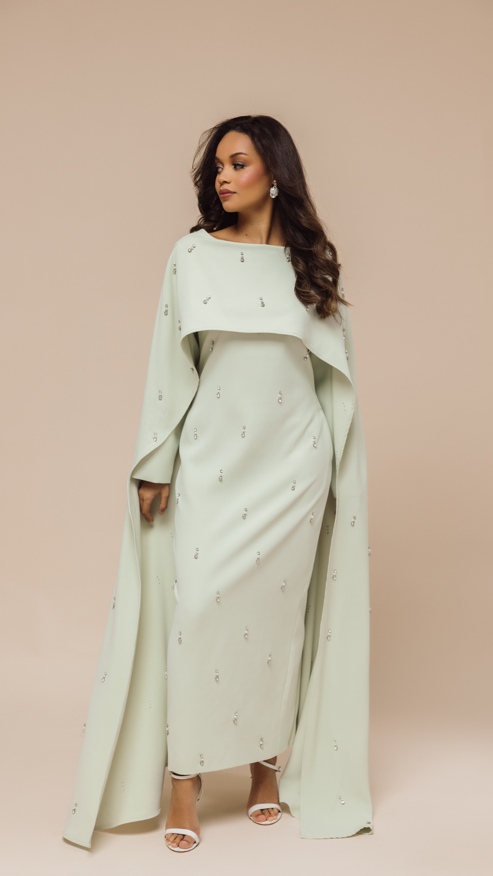 Sage Cape Modest Maxi Dress – Shimmi Dresses